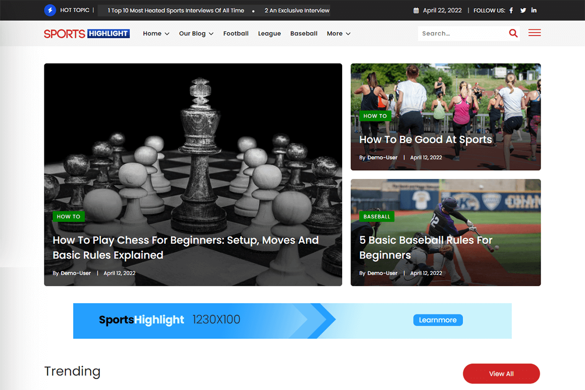 Sports Highlight - EverestThemes - Best Free & Premium WordPress Themes ...